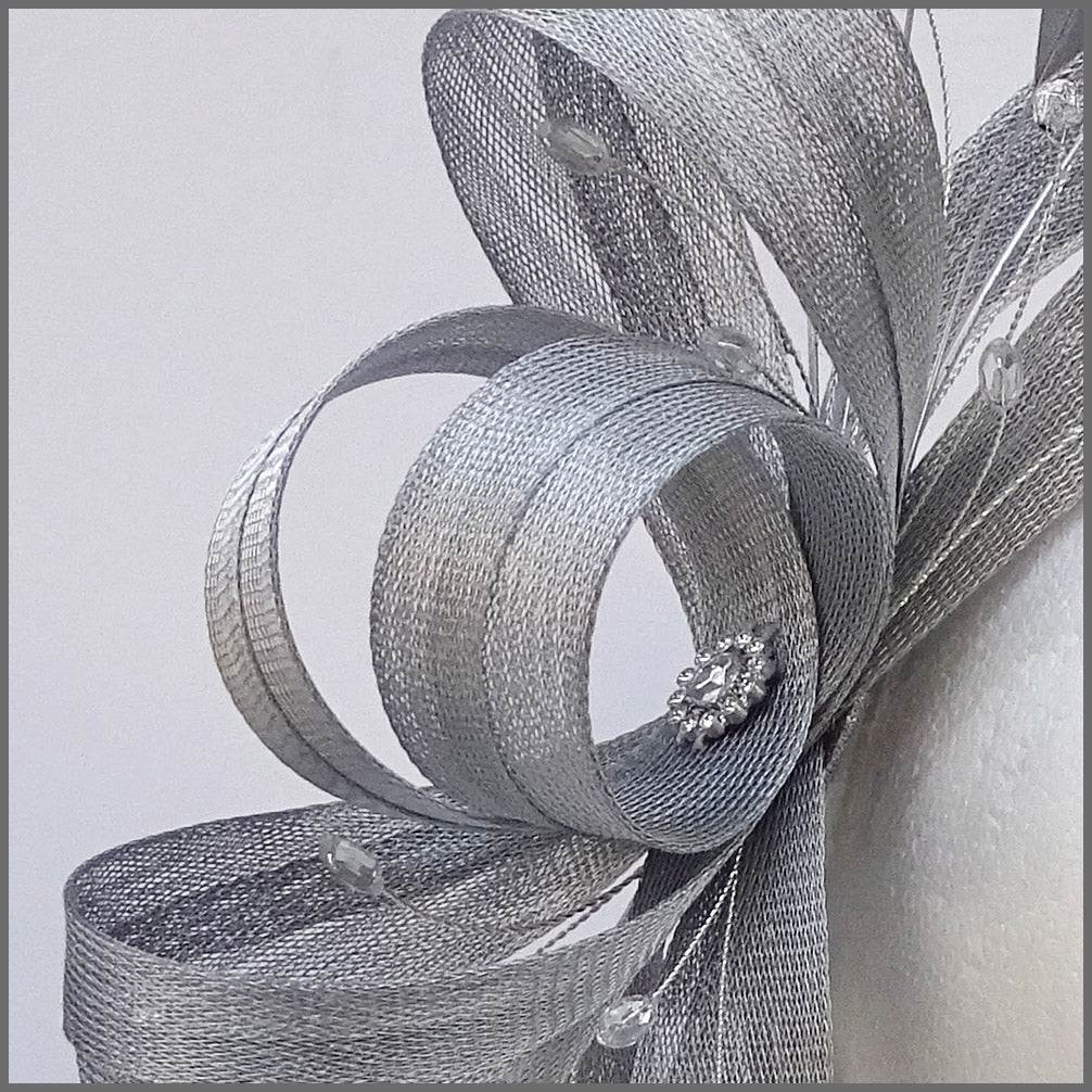 Silver diamante hair fascinators store